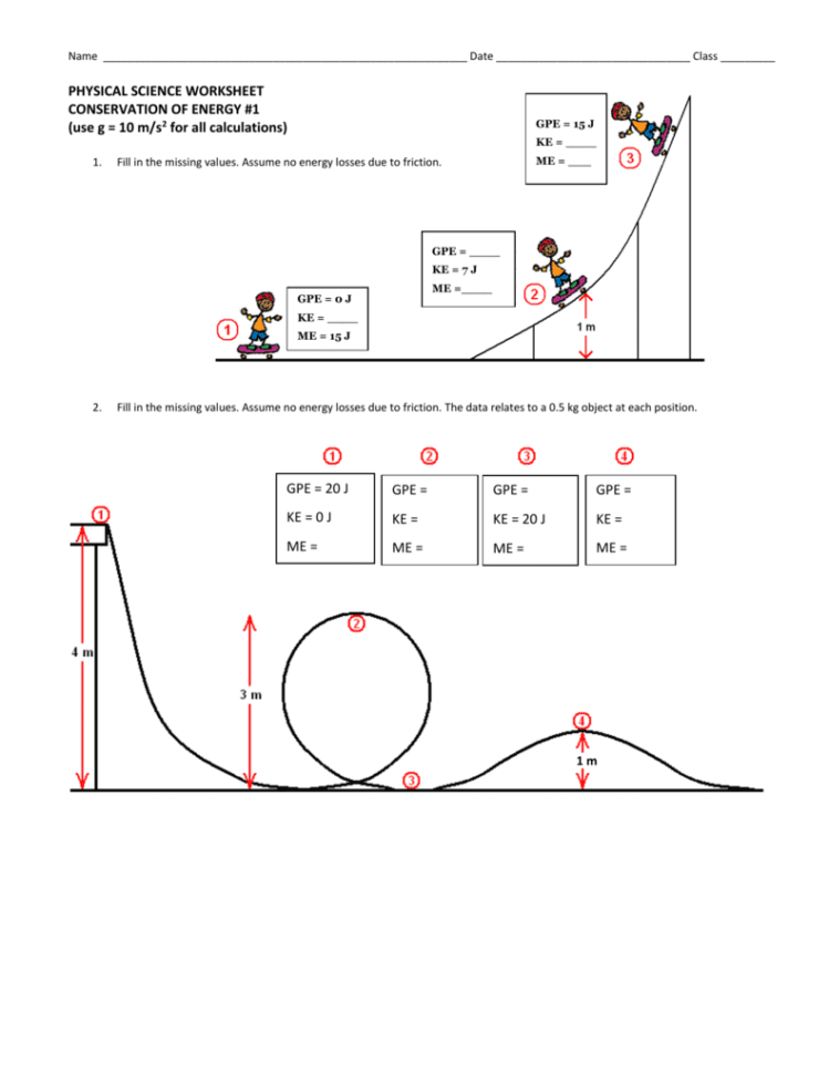 Conservation Of Mechanical Energy Worksheet — db-excel.com