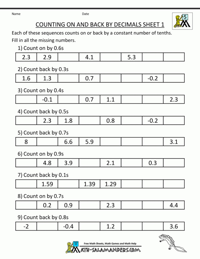 Decimals Worksheets Grade 6 — db-excel.com