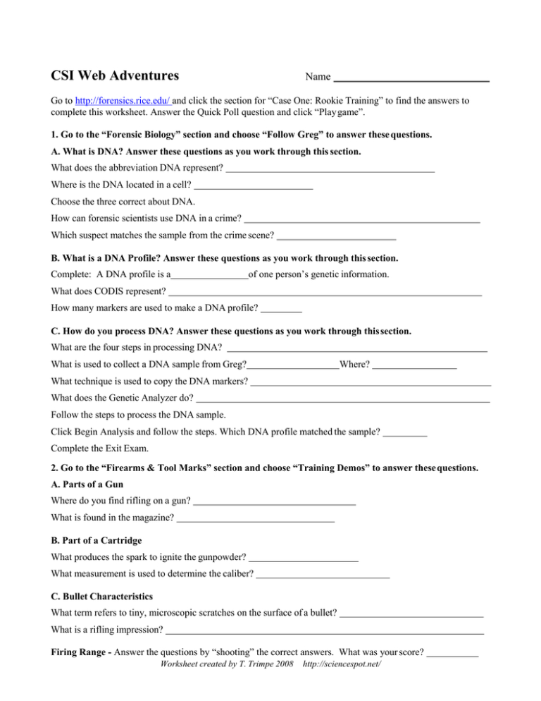 Csi Web Adventures Case 4 Worksheet Answers — db-excel.com