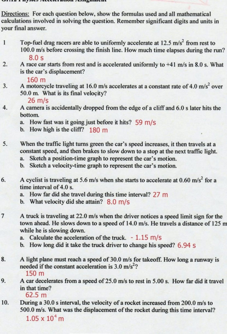 Distance And Displacement Worksheet Answer Key — db-excel.com
