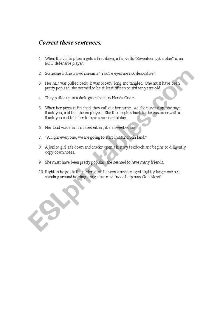 English Worksheets Associated Press Copyediting Practice — db-excel.com