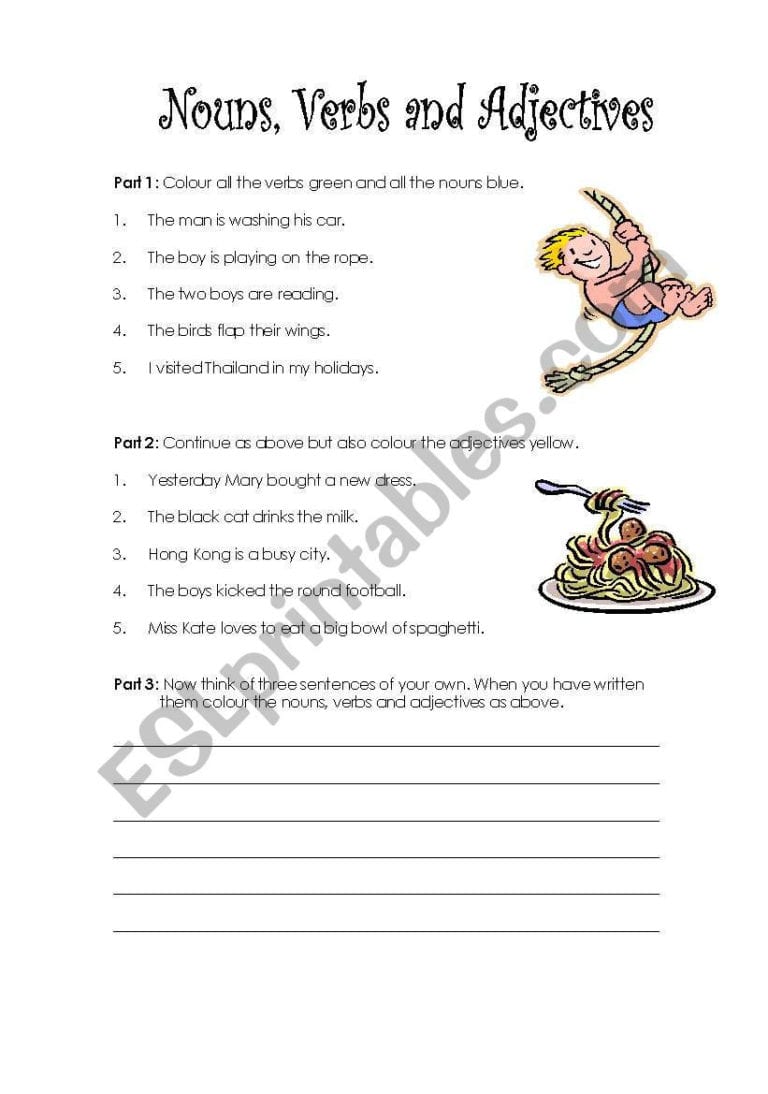 Identify Nouns And Adjectives Worksheets — db-excel.com