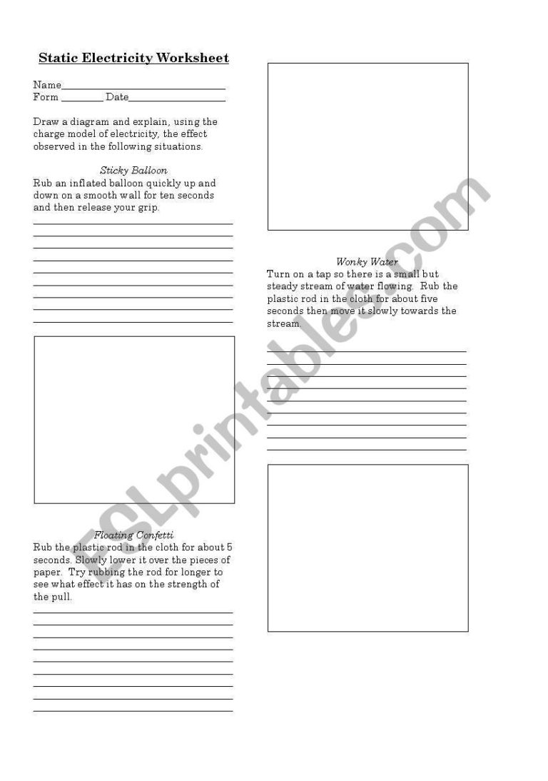 English Worksheets Static Electricity — db-excel.com