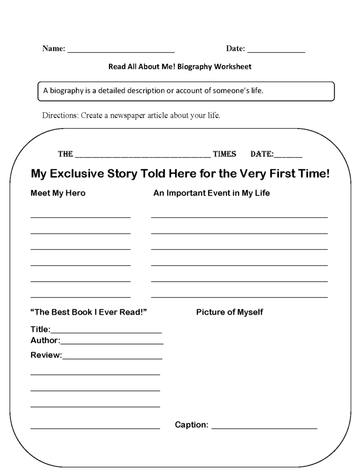 All About Me Worksheet Middle School Pdf — db-excel.com