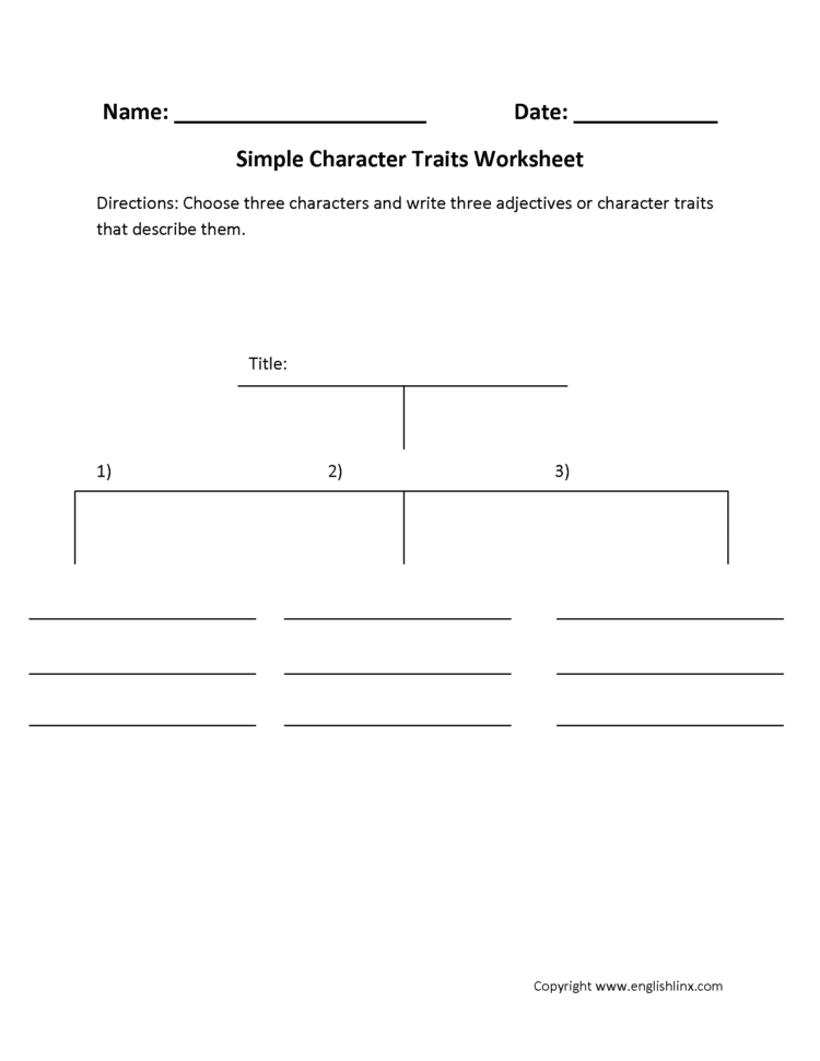 Character Traits Worksheet Pdf Db excel