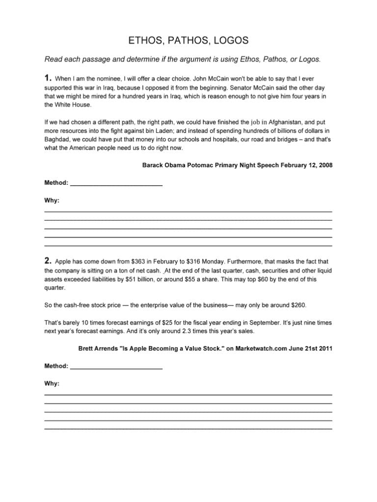 Ethos Pathos Logos Read Each Passage And Determine Answers — db-excel.com