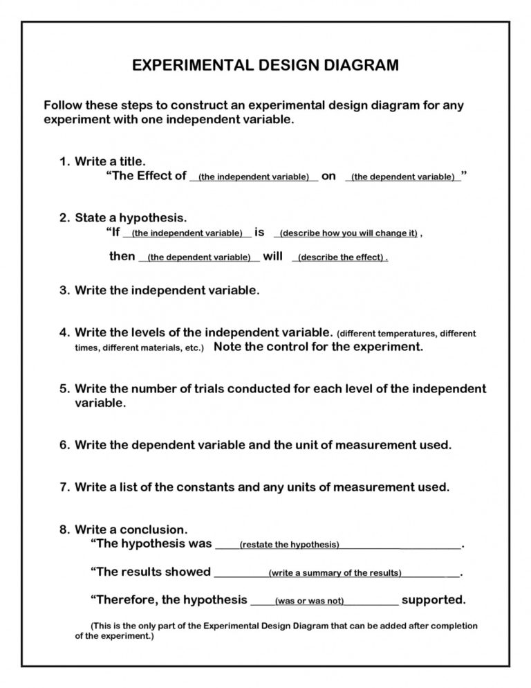 Experimental Design Worksheet Scientific Method — db-excel.com