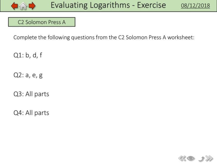 Evaluating Logarithms Worksheet — db-excel.com