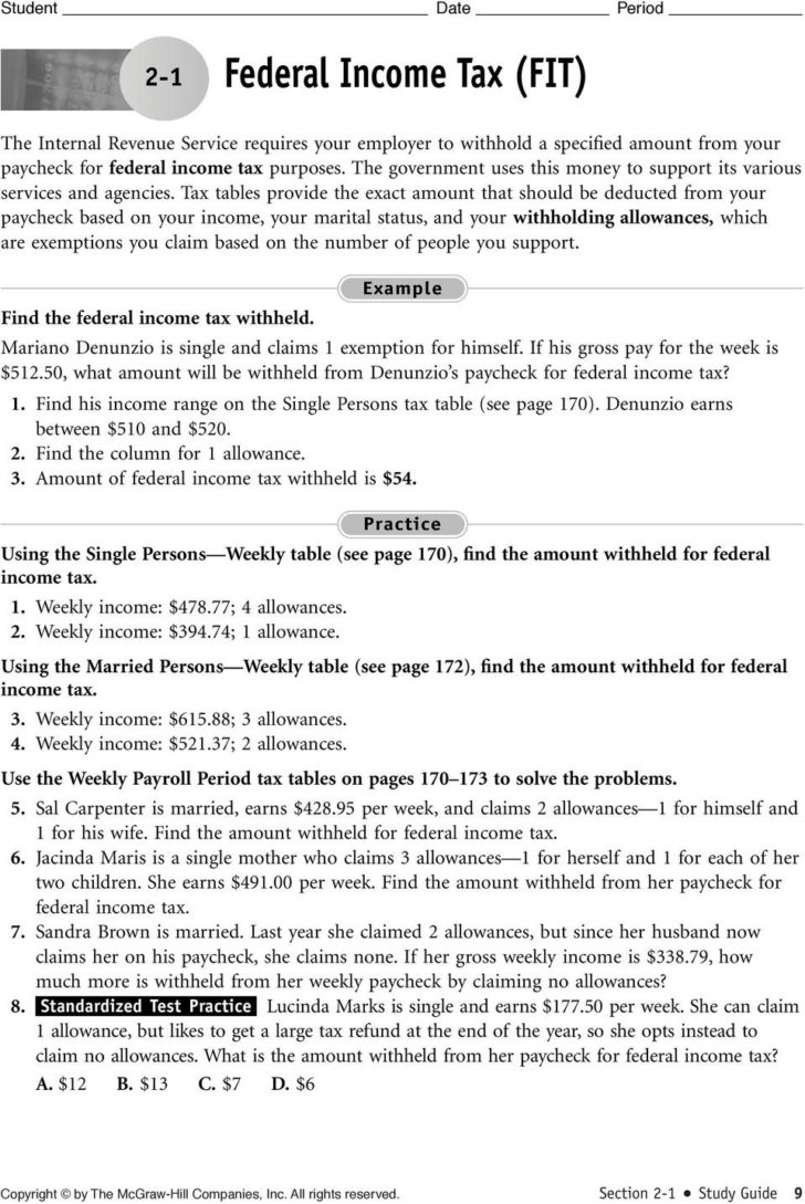 Federal Income Tax Worksheet — db-excel.com