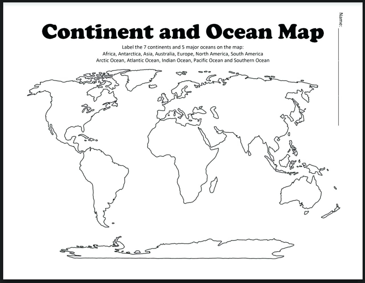 Continents Labeling Worksheet Continents Labeling Worksheet