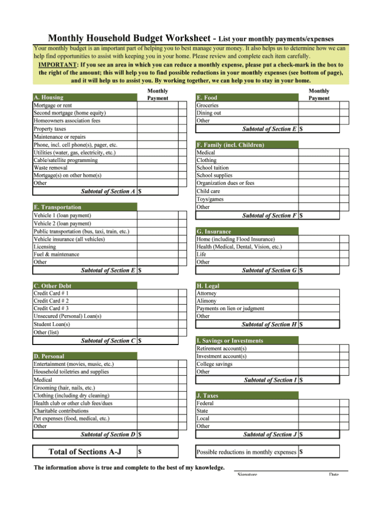 Fillable Budget Worksheet Pdf Fill Online Printable — db-excel.com