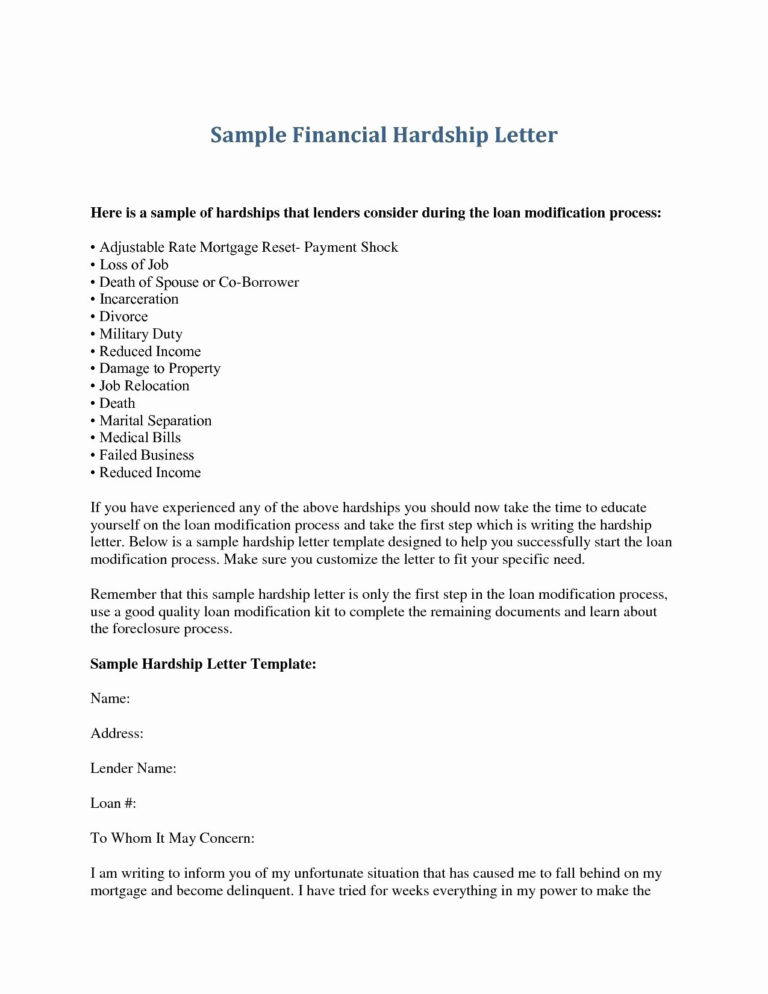 Financial Hardship Letter Sample Manswikstrom — db-excel.com