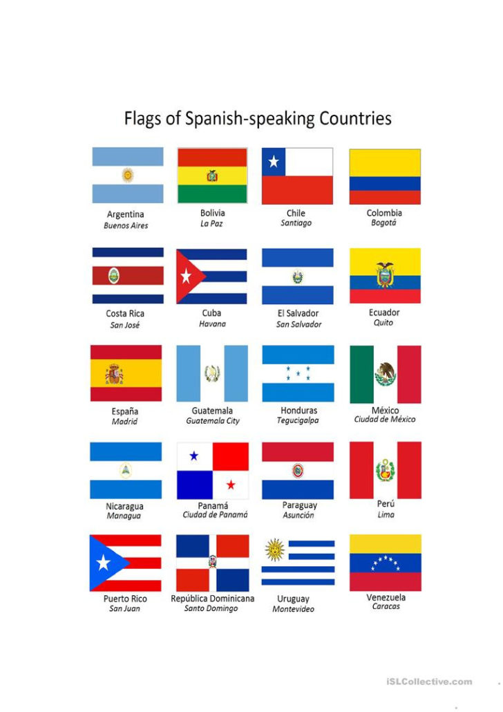 Spanish Speaking Countries Worksheet — db-excel.com