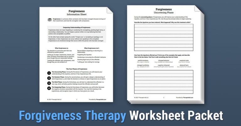 Forgiveness Therapy Worksheet Therapist Aid — db-excel.com
