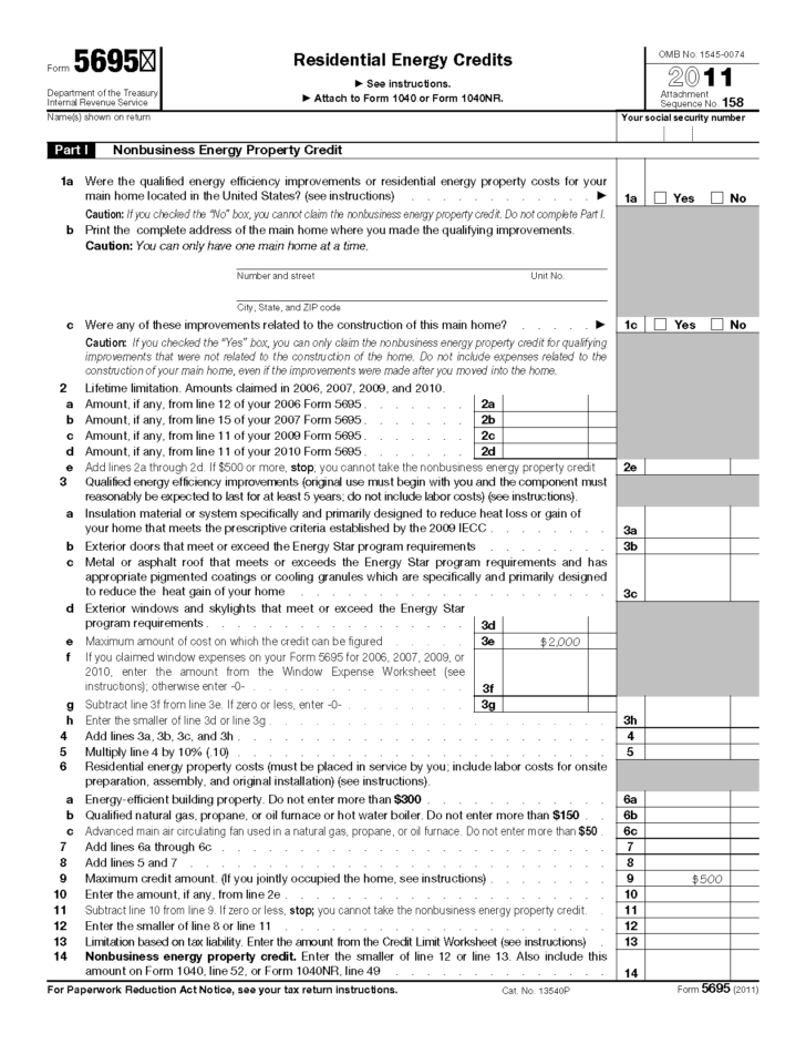 Form 5695 Residential Energy Credits — db-excel.com