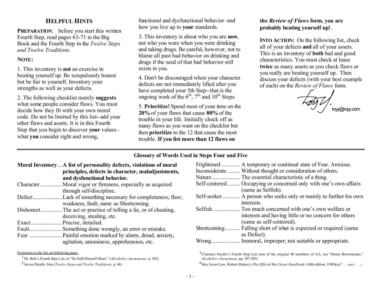 Fourth Step Inventory Pages 1 18 Text Version Fliphtml5 — db-excel.com