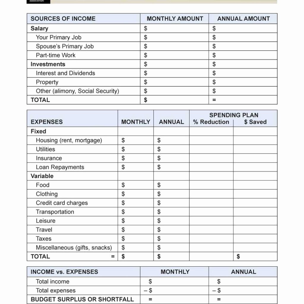 Financial Planning Worksheet Db excel