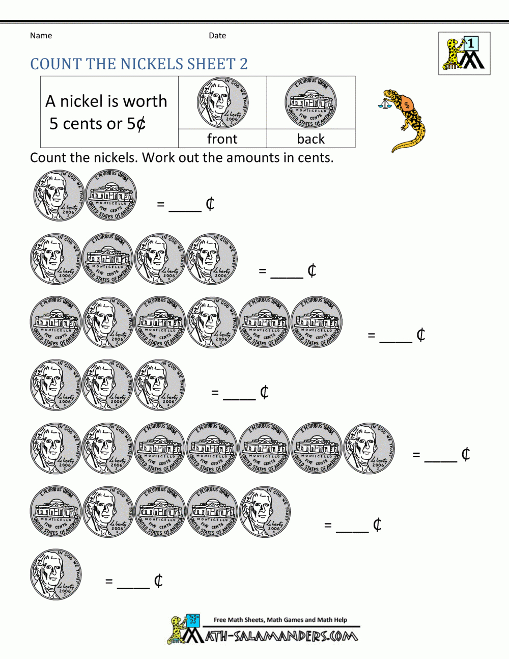 Money Recognition Worksheets Db excel