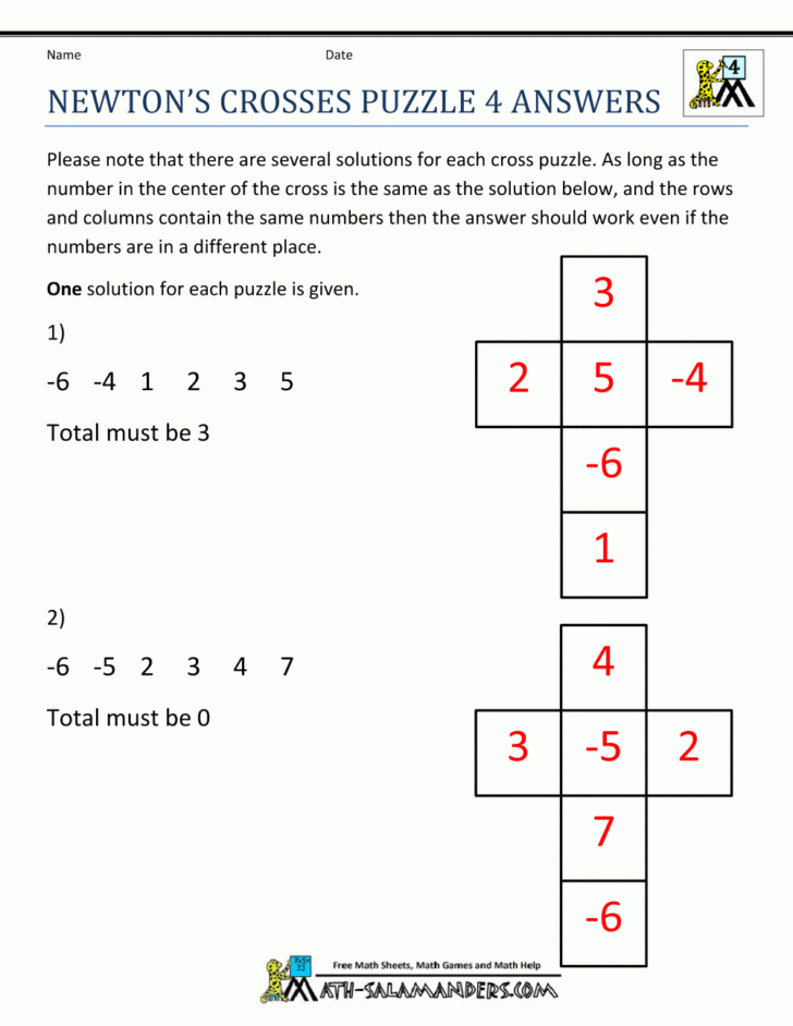 Free Math Puzzles 4Th Grade — db-excel.com