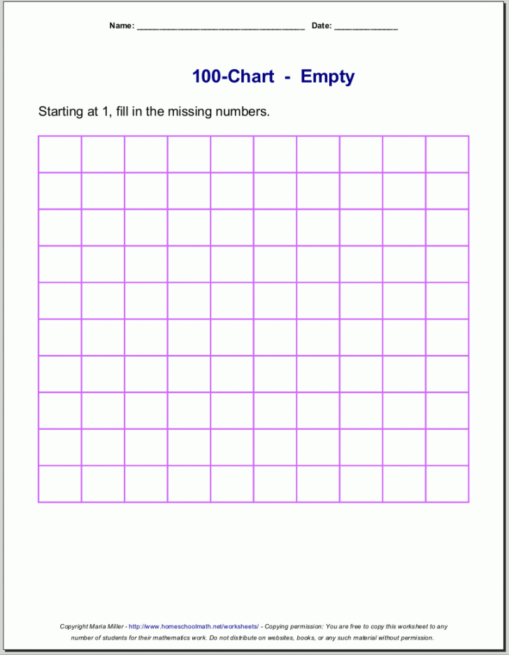 Free Printable Number Charts And 100Charts For Counting — db-excel.com