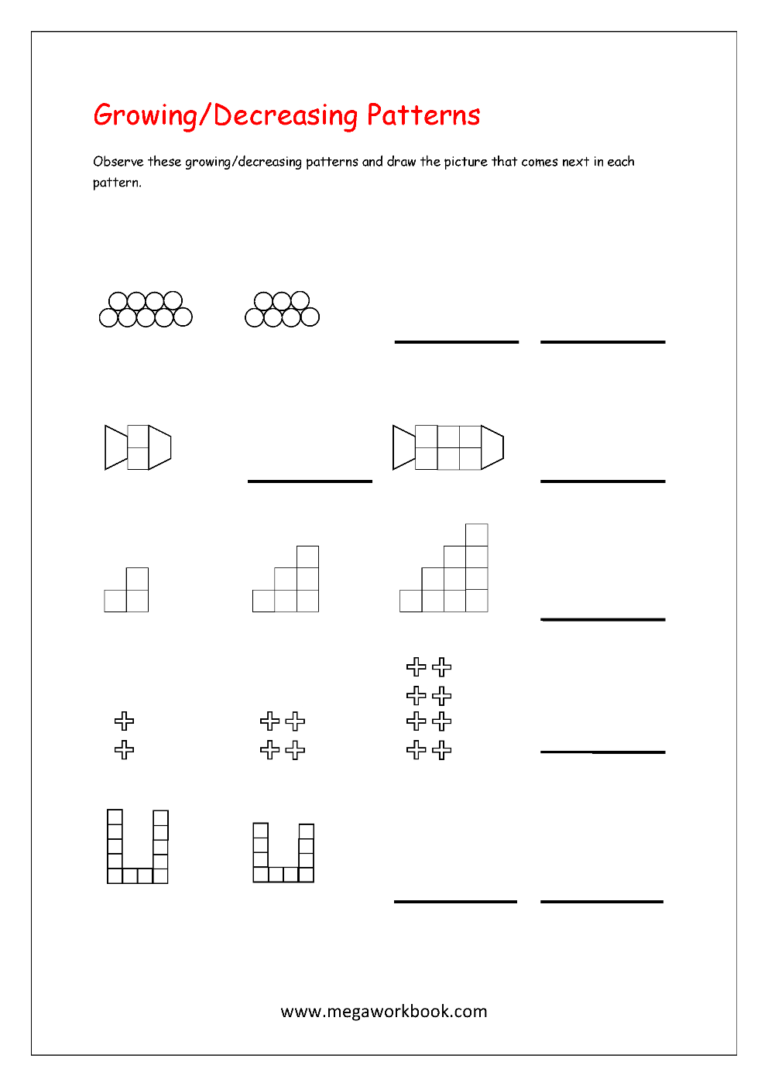 Free Printable Pattern Recognition Worksheets Color — db-excel.com