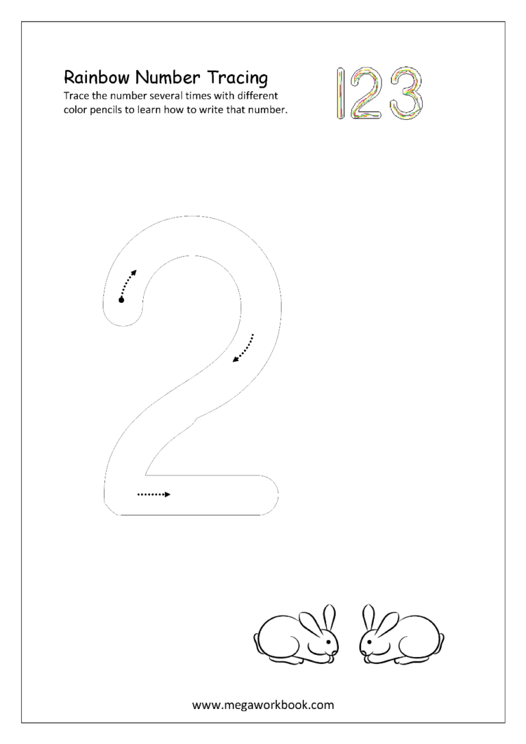 Free Printable Rainbow Number Writing 110 Worksheets — db-excel.com