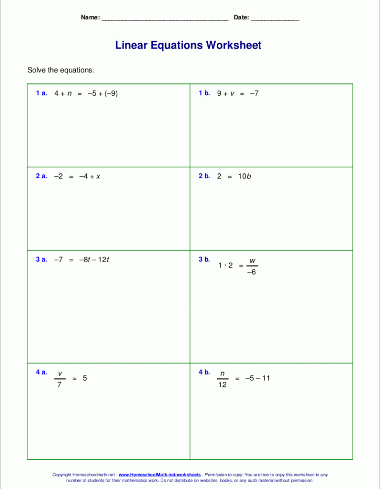 Solving Multi Step Equations Worksheet — db-excel.com