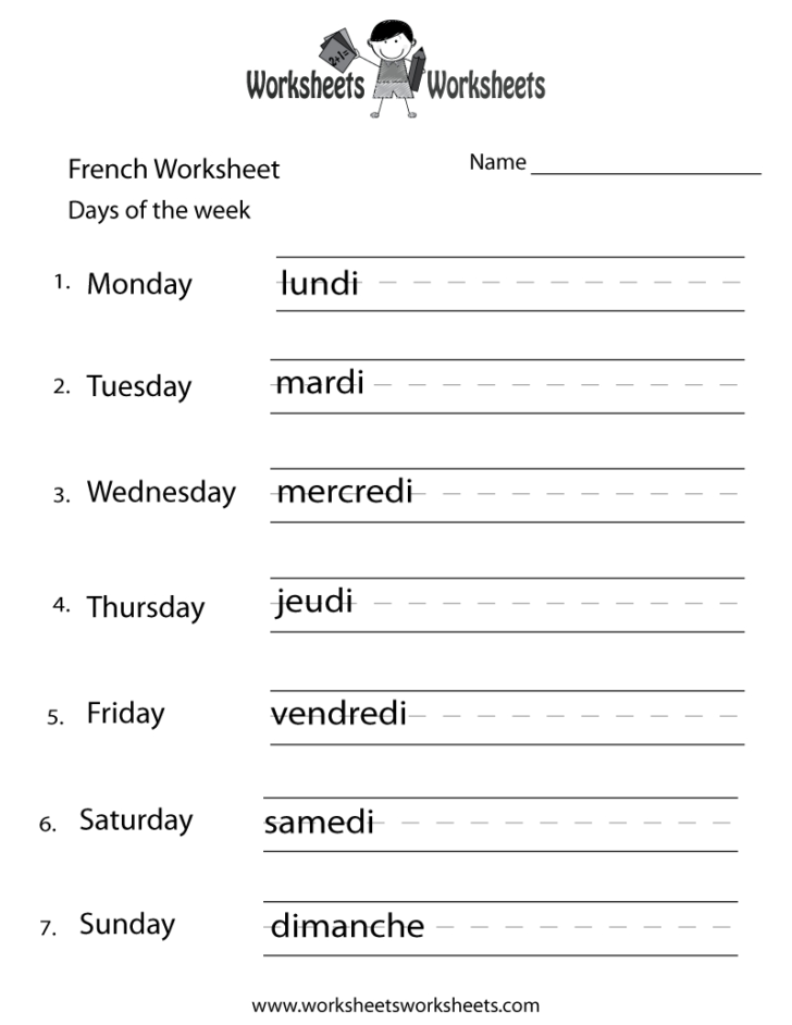 French Days Of The Week Worksheet Free Printable Educational Worksheet french-days-of-the-week-worksheet-free-printable-educational-worksheet