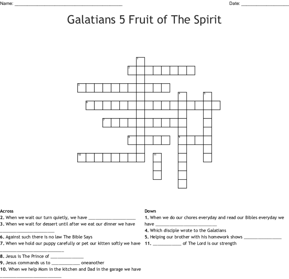 Fruit Of The Spirtgifts Of The Holy Spirit Word Search — db-excel.com