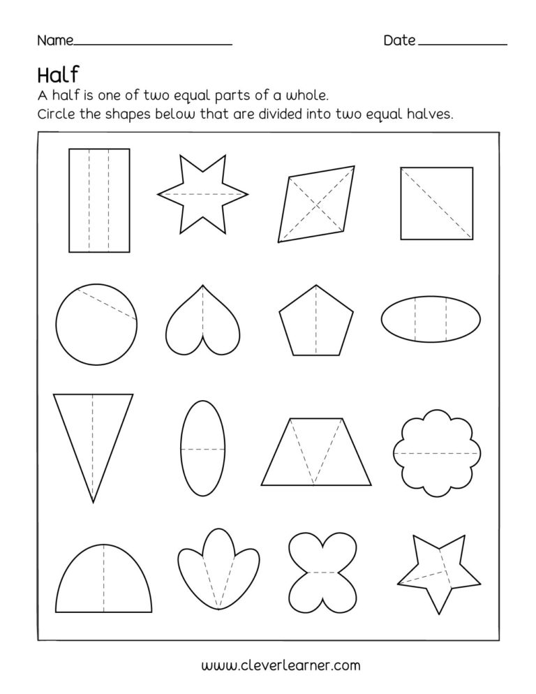 Dividing Shapes Into Equal Parts Worksheet — db-excel.com