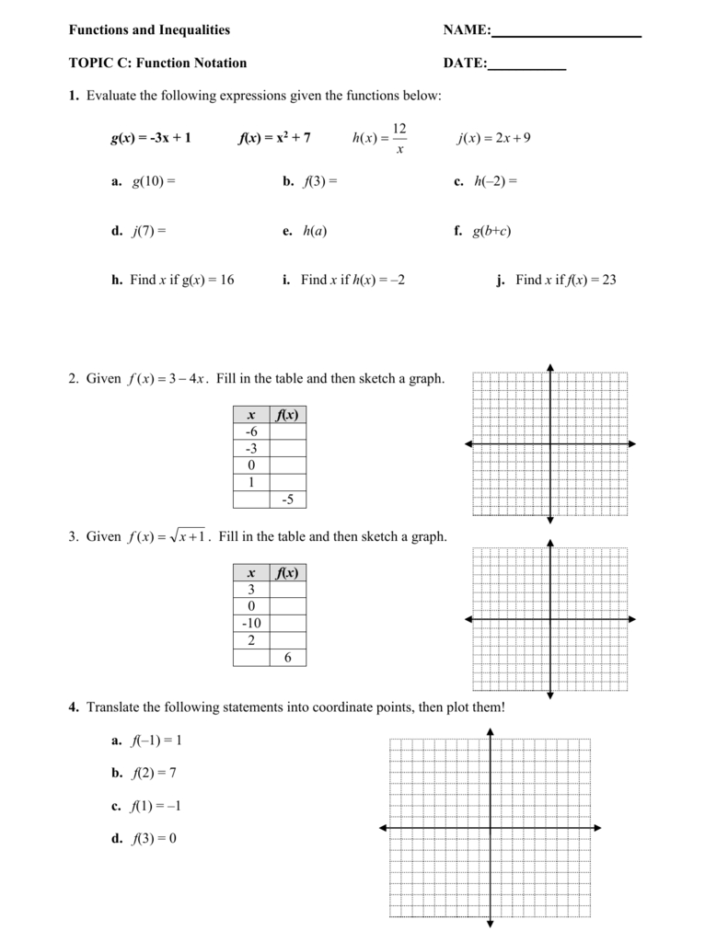 Evaluating Functions Worksheet Algebra 2 Answers — db-excel.com