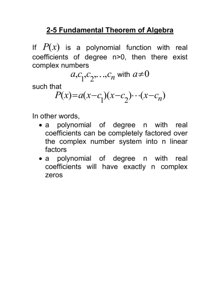 Fundamental Theorem Of Algebra — db-excel.com