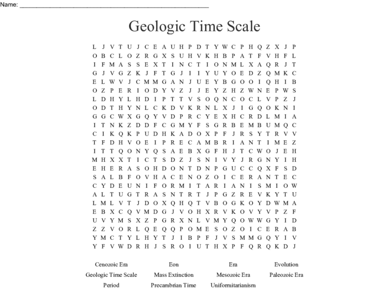 Geologic Time Scale Word Search Word — db-excel.com