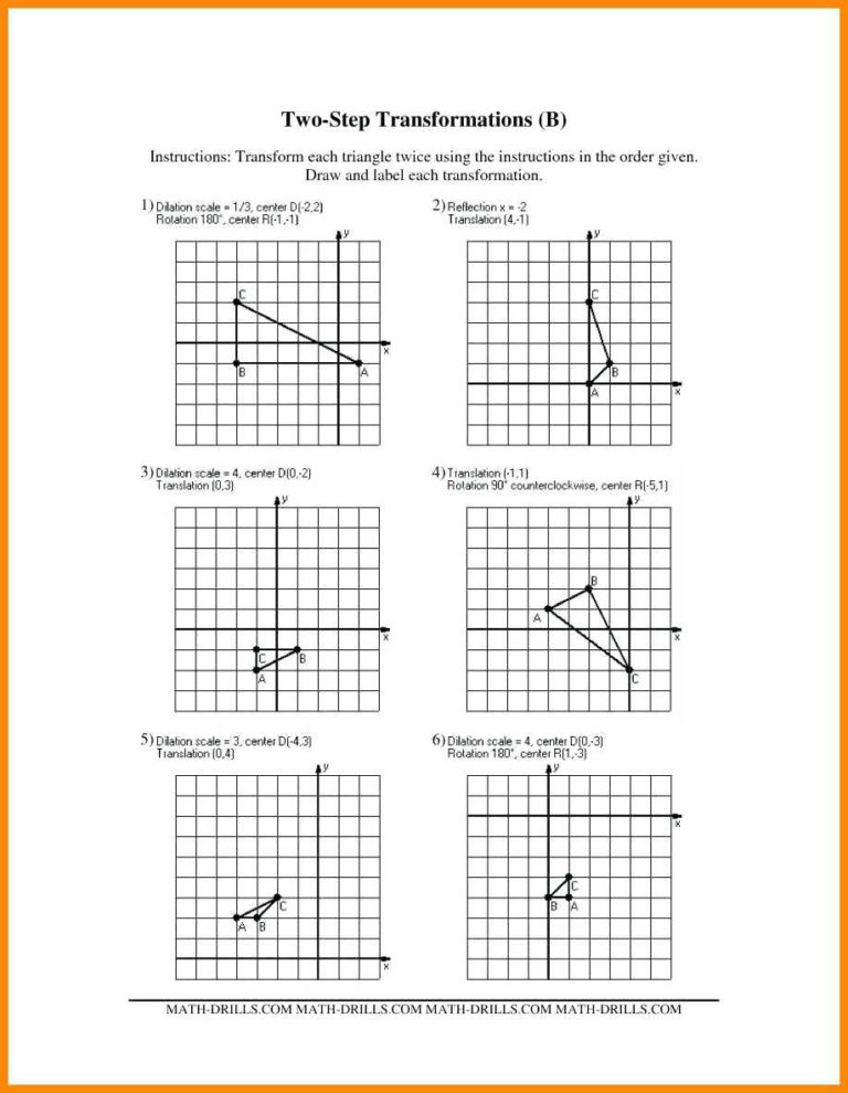 Geometric Transformations Worksheet 5 Geometry Rotations — db-excel.com