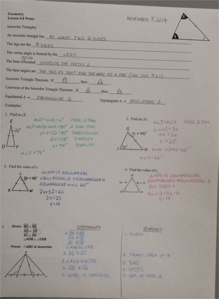 Geometry Worksheet Congruent Triangles Sss And Sas Answers — db-excel.com