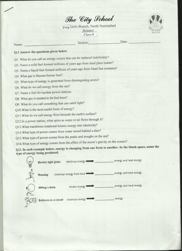 Science Worksheets For Grade 8 — db-excel.com