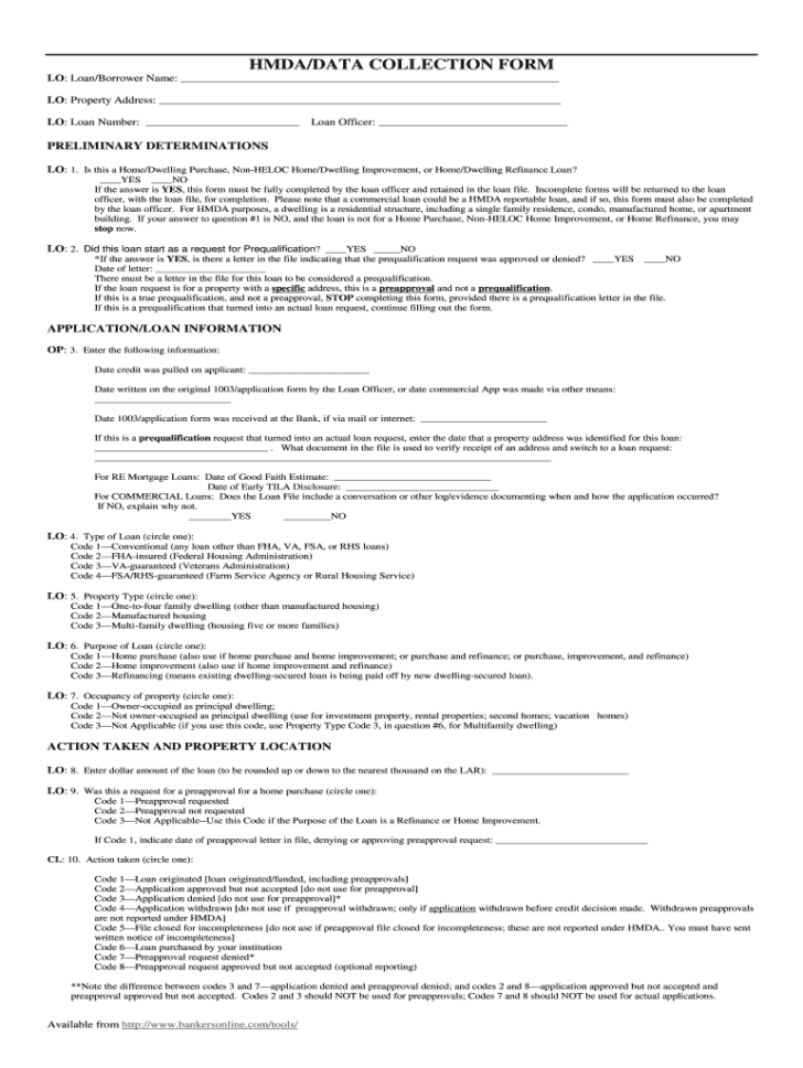 2018 Hmda Data Collection Worksheet — db-excel.com