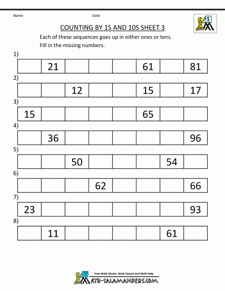 Homeschool Math Worksheets Counting1S And 10S To Free — db-excel.com