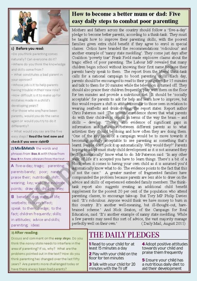 How To Become A Good Parent Esl Worksheetamanda W — db-excel.com