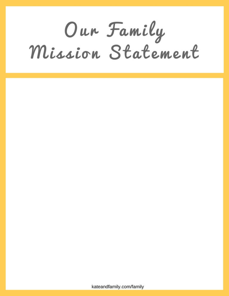 Family Mission Statement Worksheet — db-excel.com