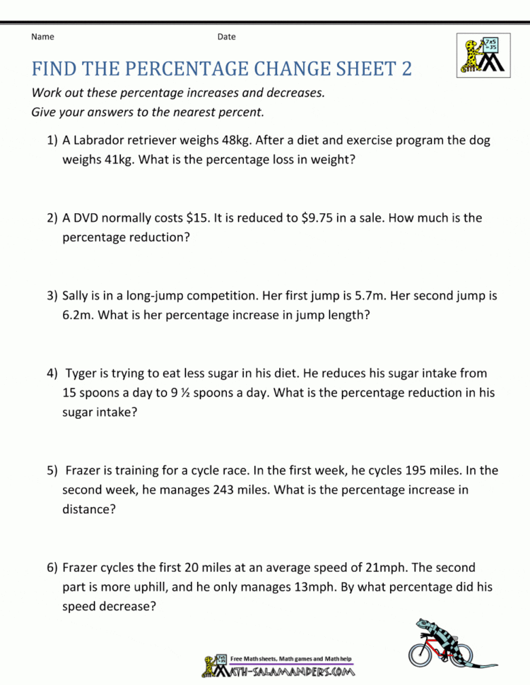 Percent Increase And Decrease Word Problems Worksheet — db-excel.com