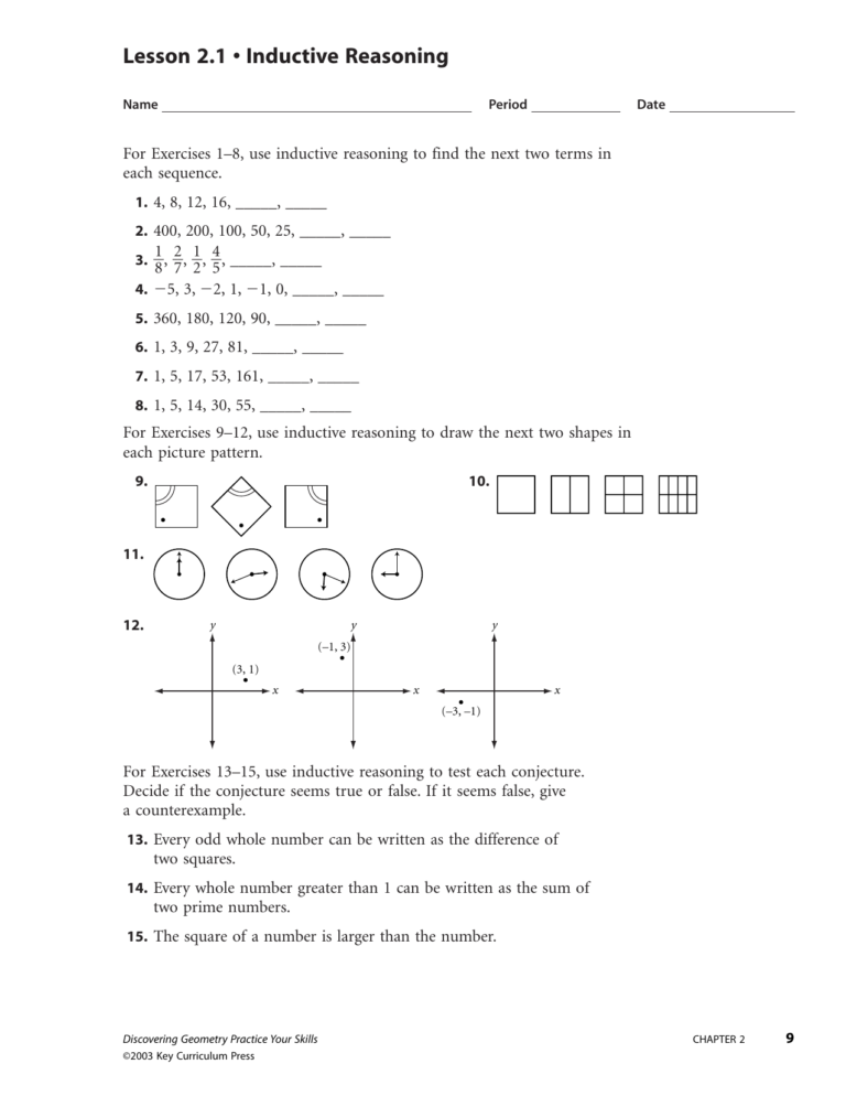 Inductive Reasoning Worksheet — db-excel.com