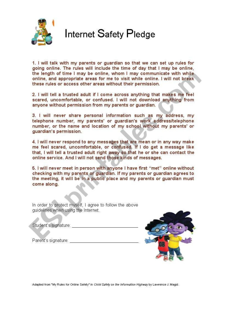 Internet Safety Worksheets For Kids — db-excel.com