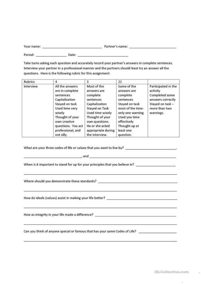 Character Education Worksheets — db-excel.com