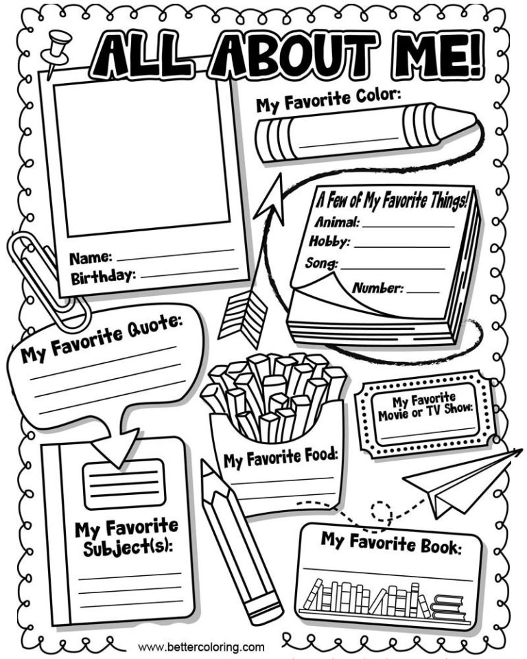 All About Me Worksheet Middle School Pdf — db-excel.com