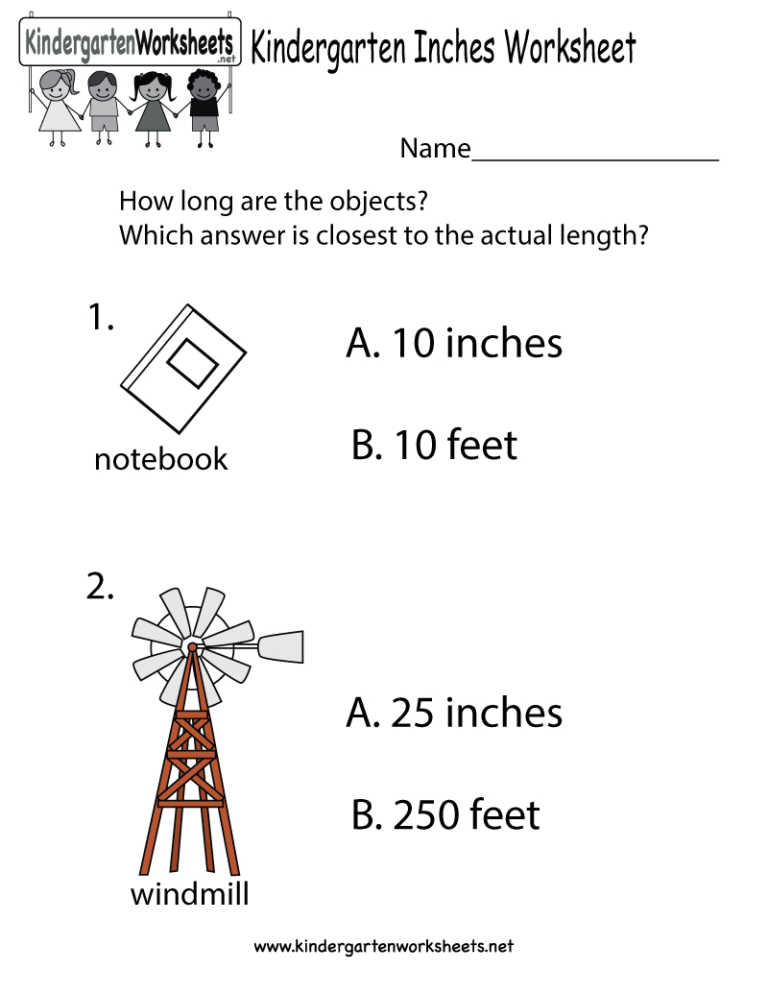 Kindergarten Measure Inch Worksheet Free Kindergarten Math — db-excel.com