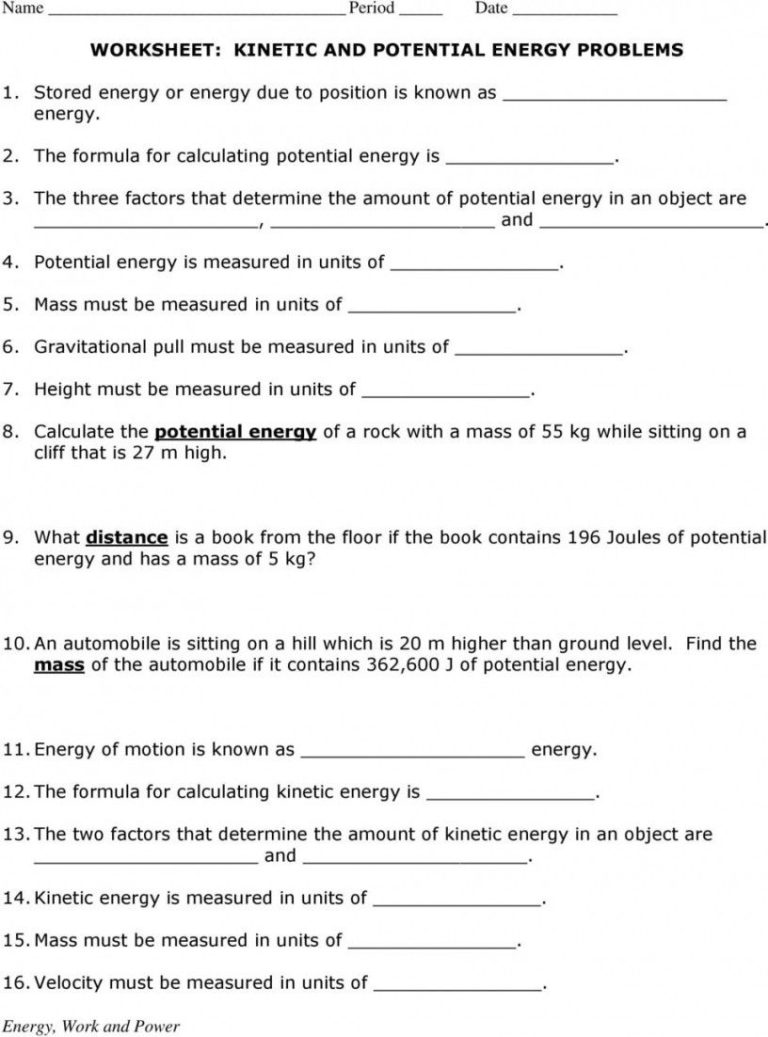 Kinetic And Potential Energy Problems Worksheet Answers Db excel kinetic-and-potential-energy-problems-worksheet-answers-db-excel