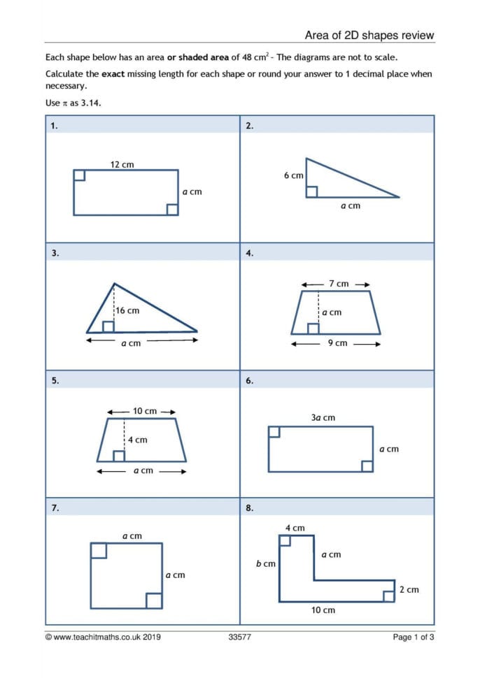 Area And Perimeter Compound Shapes Worksheets