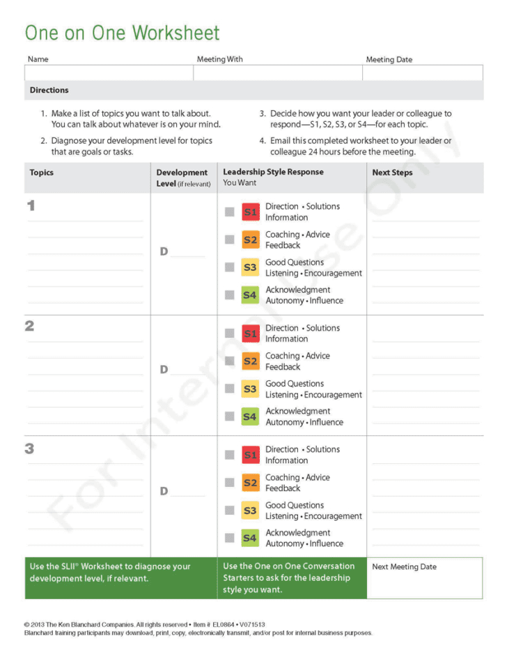 Situational Leadership Worksheet — db-excel.com