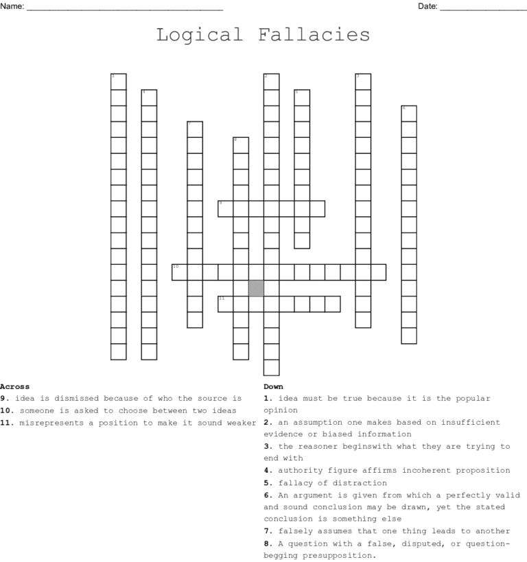 Logical Fallacies Crossword Word — db-excel.com